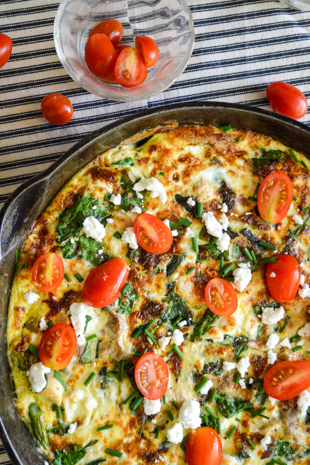 30 Minute Chicken Frittata with Spinach and Feta - An Oregon Cottage