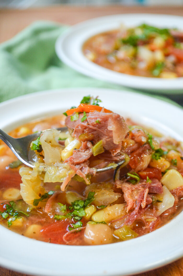 Easy Ham Bone Soup with Beans and Vegetables - Crockpot, Instant Pot ...