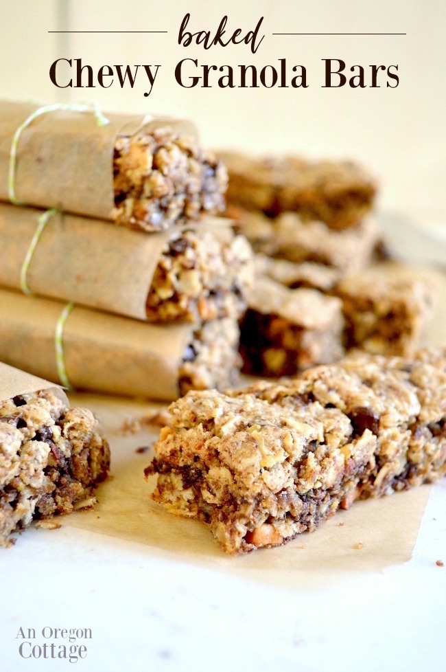 Easy Baked Chewy Granola Bars Recipe An Oregon Cottage