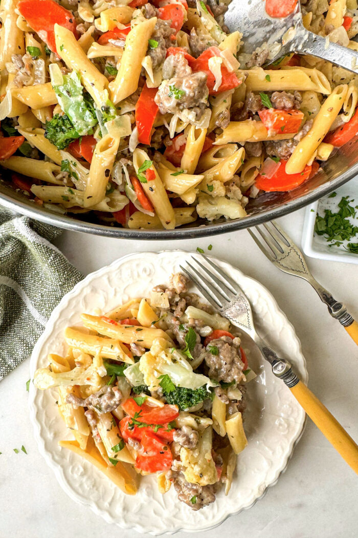 30 Minute Pasta Primavera Recipe with Italian Sausage - An Oregon Cottage