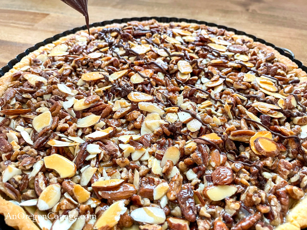 Easy Honey Caramel Triple Nut Tart - An Oregon Cottage