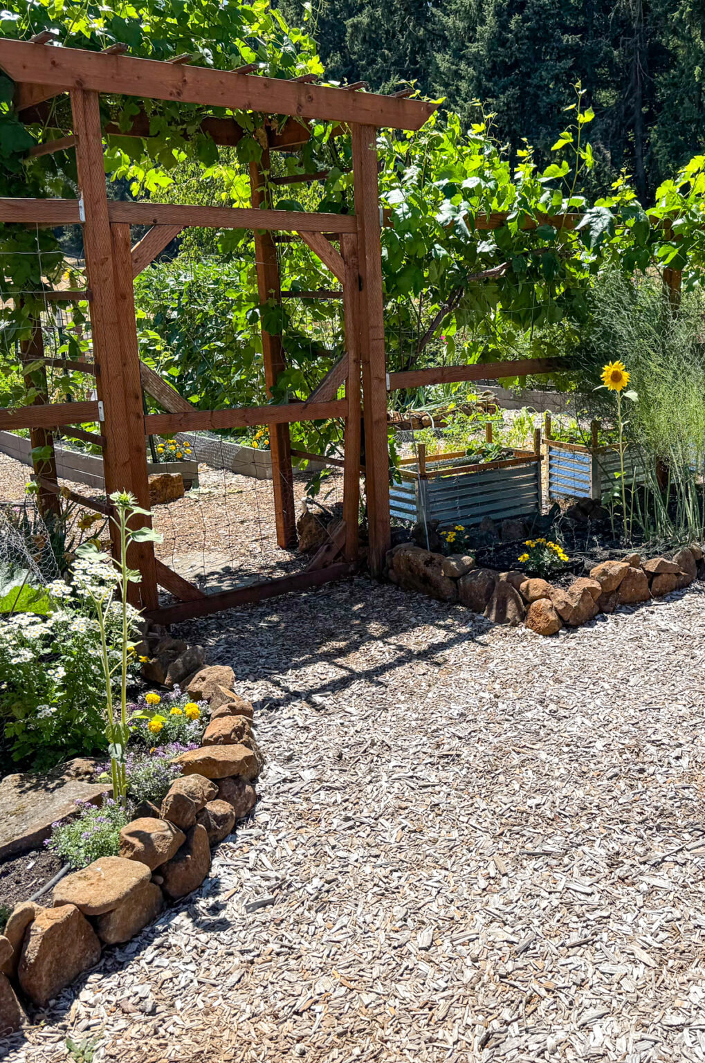 How To Lay Wood Chip Garden Paths For Weed Suppression - An Oregon Cottage